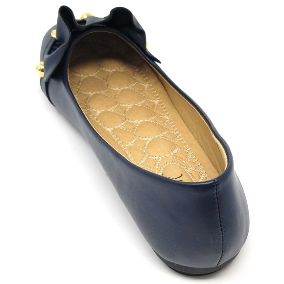 Victoria K | Shoes | Women Ruffled Ballet Flats B2835 Navy | Poshmark
